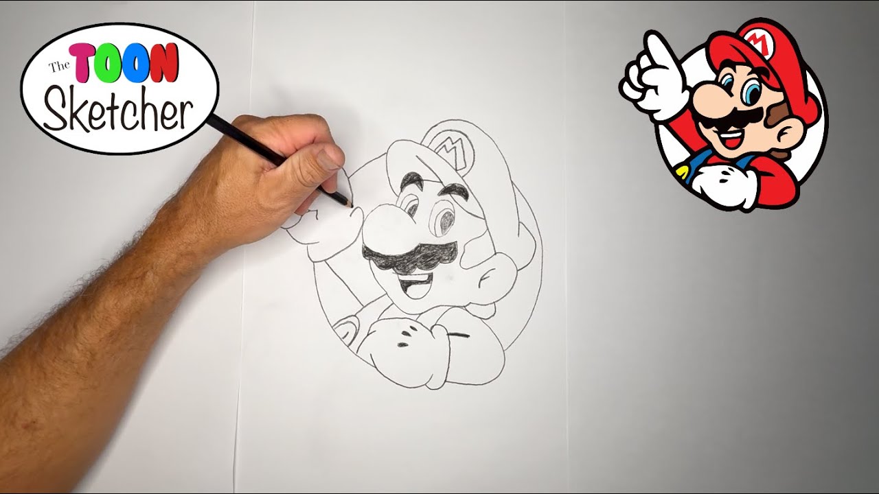 How To Sketch Mario From Super Mario Brothers! - YouTube
