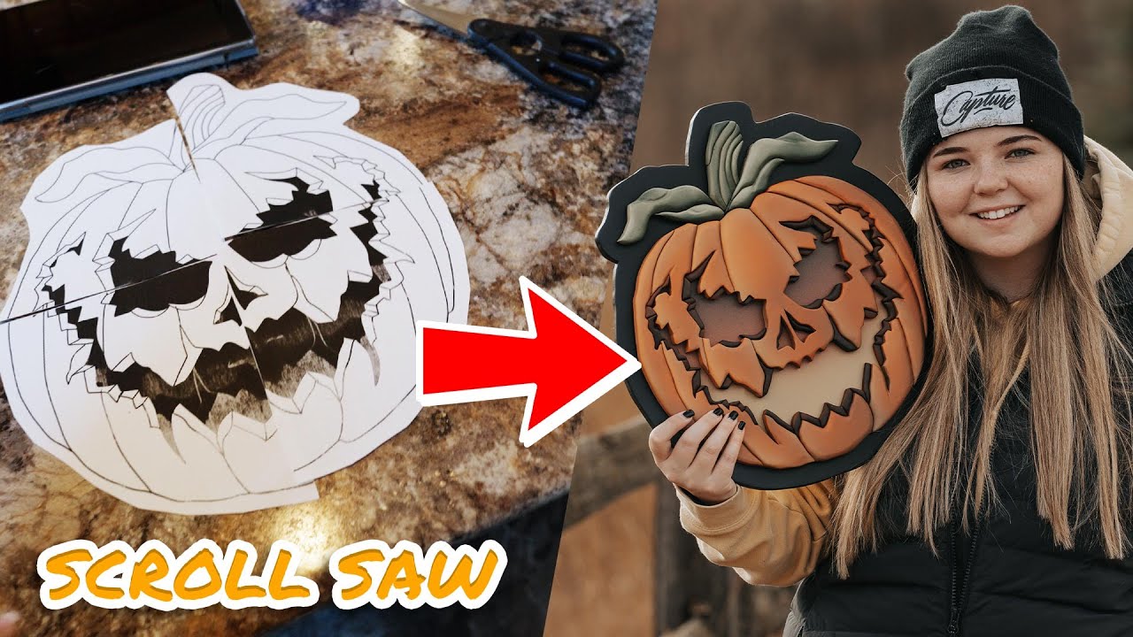 Making a Sign with a Scroll Saw | SPOOKY PUMPKIN! - YouTube