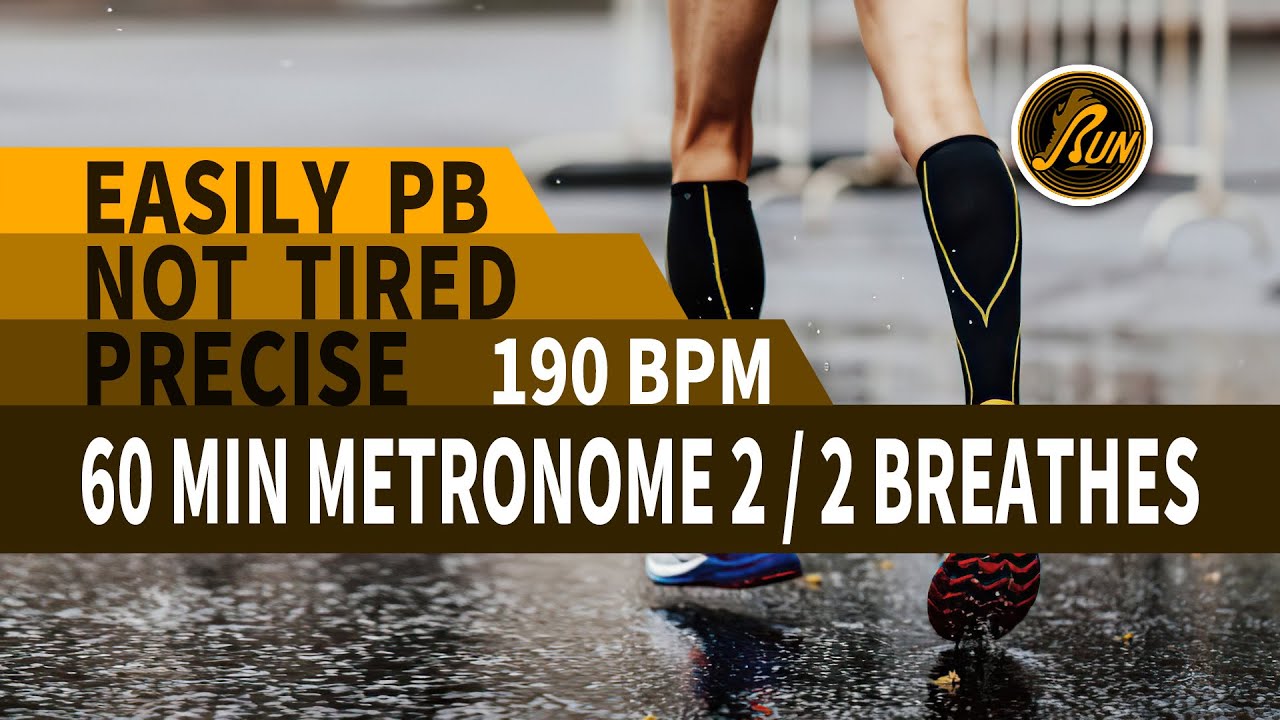 🏃60 MIN Metronome 2 / 2 Breathes｜Precise 190 BPM｜#47｜柒零夜跑 - YouTube