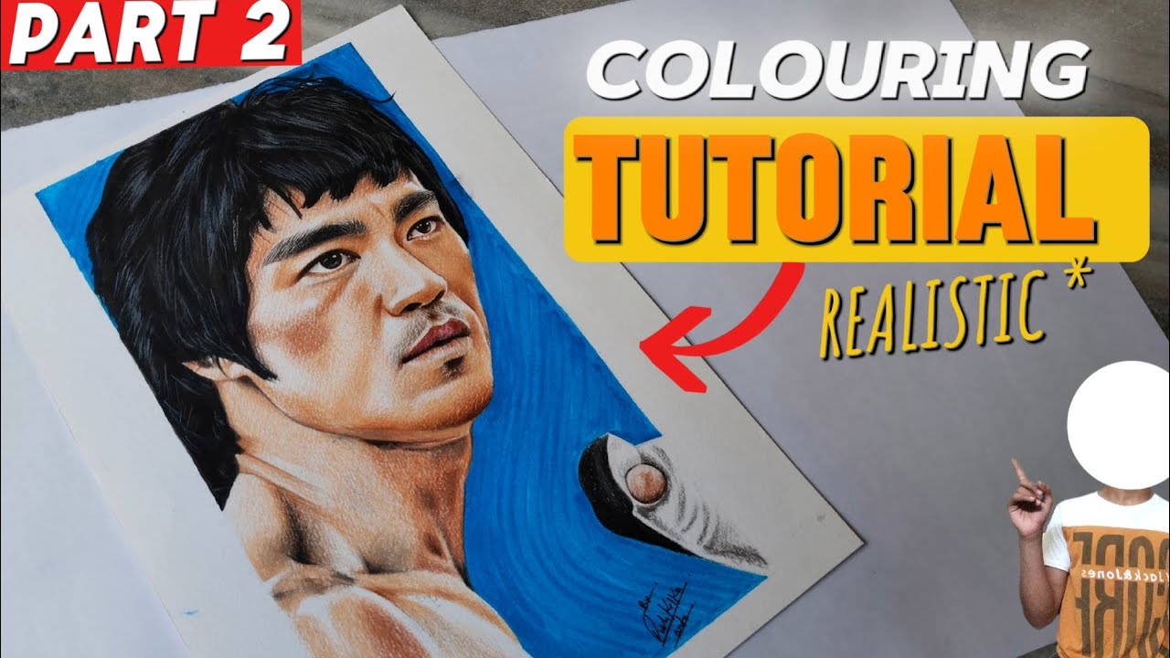 Bruce Lee sketch colouring tutorial | realistic colouring tutorial part 2 | Bruce Lee sketch # ...