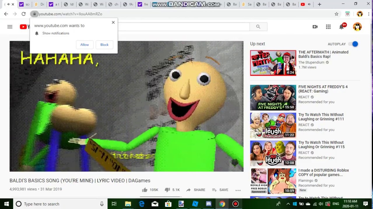 Baldi's basics song You're Mine but with drums and a trumpet. - YouTube