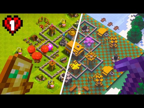 Minecraft Hardcore'da Clash of Clans İnşa ettim!