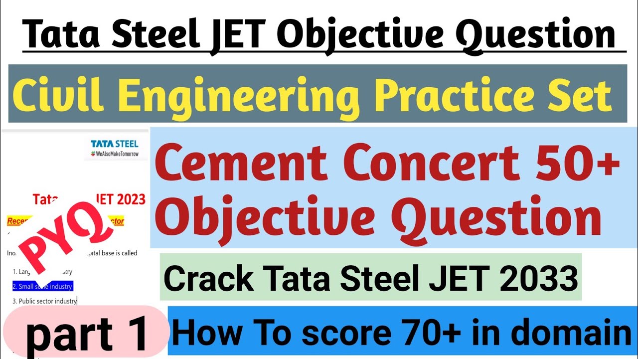 Tata Steel JET 2023 Civil Engineering Sample Paper Question ||Tata JET ...