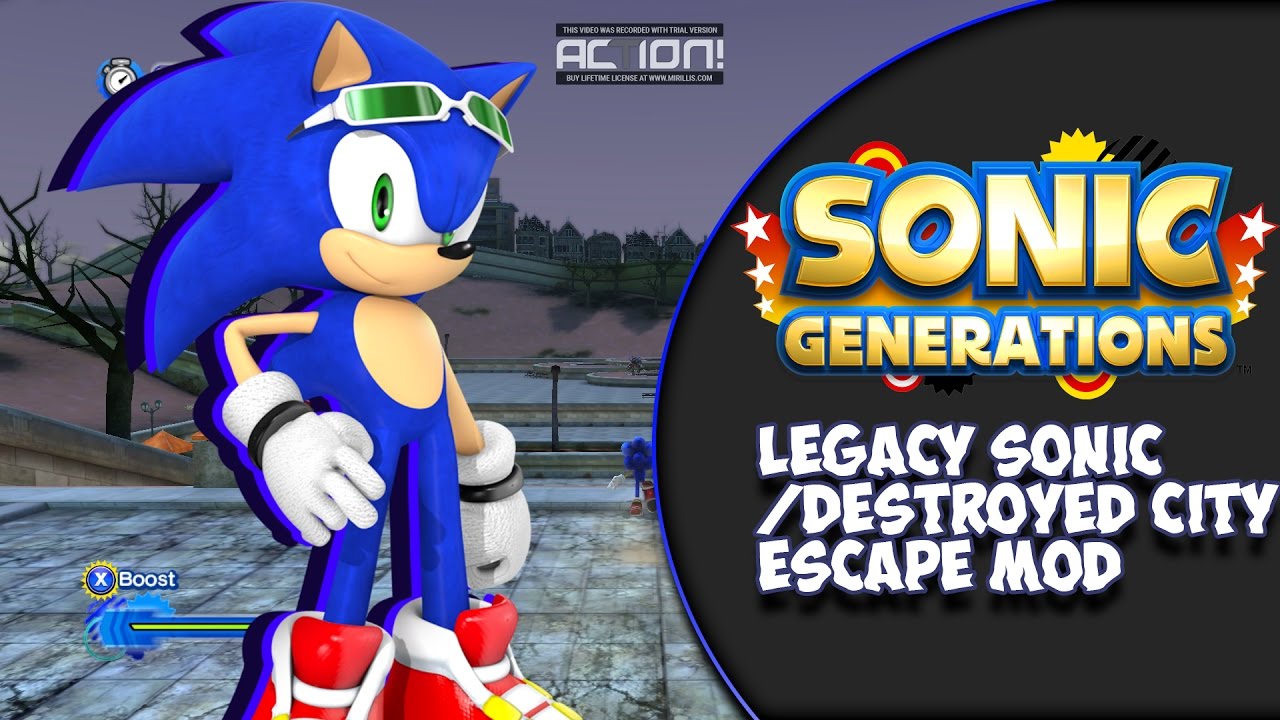 Sonic Generations PC: Legacy Sonic in Destroyed City Escape Mod (1080p ...