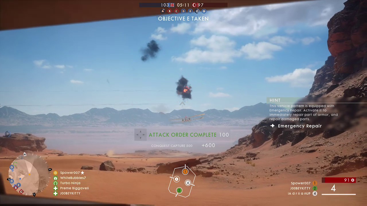 Bomber Kill With Tank! BF1 Epic Moment - YouTube