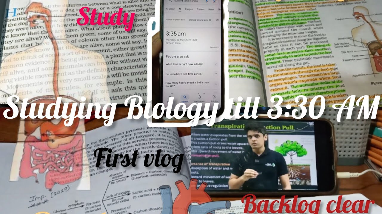 " Studied Biology till 3:30am to complete my backlog 💫📚 | Day 1📝|First ...