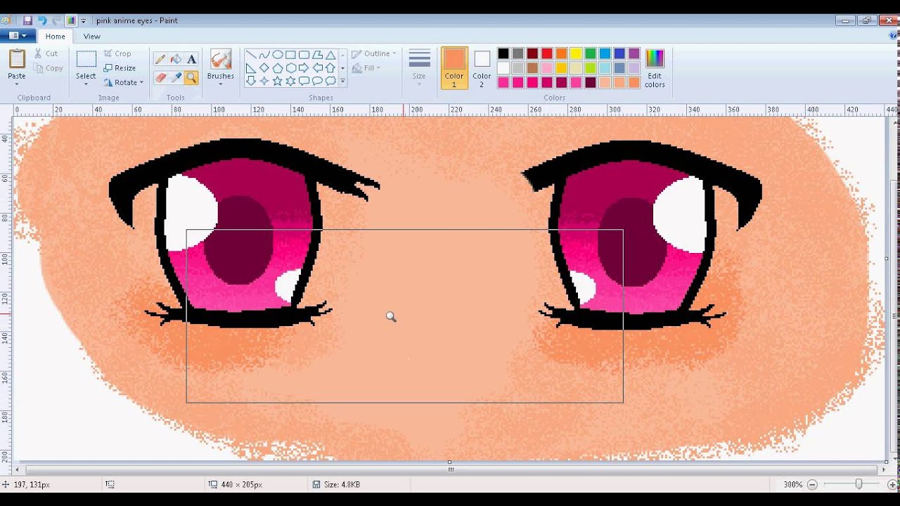 how to draw anime eyes in ms paint part2 - YouTube