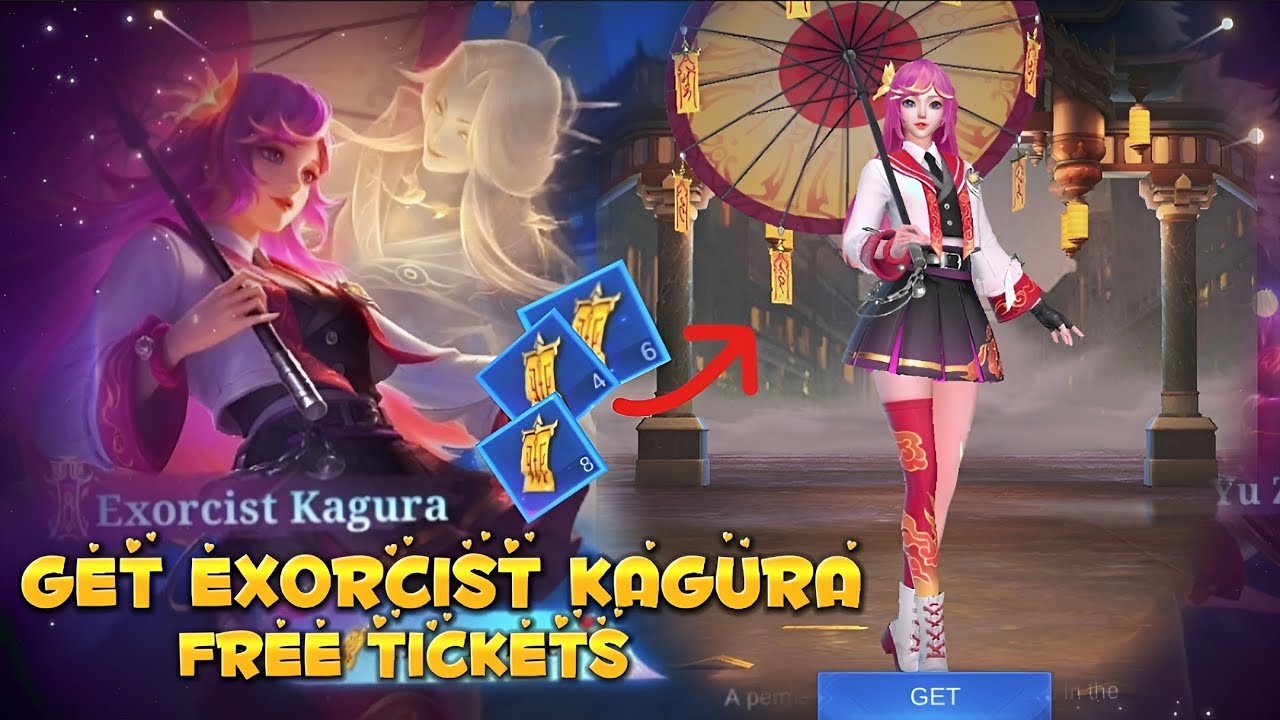 GET EXORCIST KAGURA SKIN | MOBILE LEGENDS EXORCIST EVENT FREE TICKETS ...