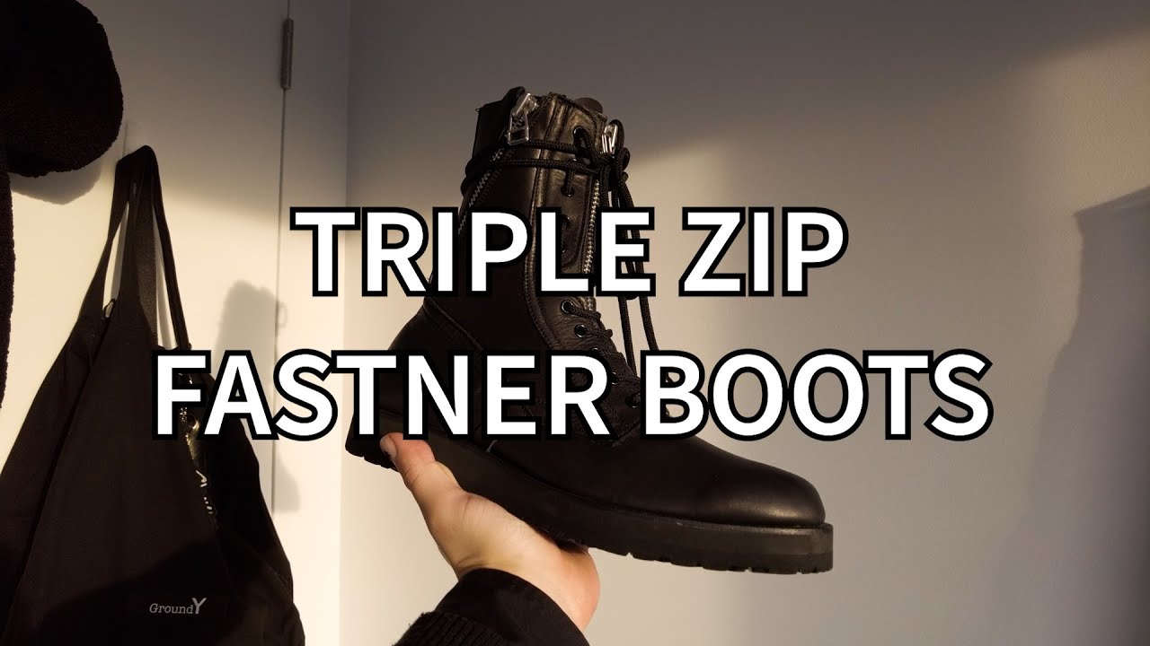 Yohji Yamamoto AW22 Triple Zip Fastener Boots - YouTube