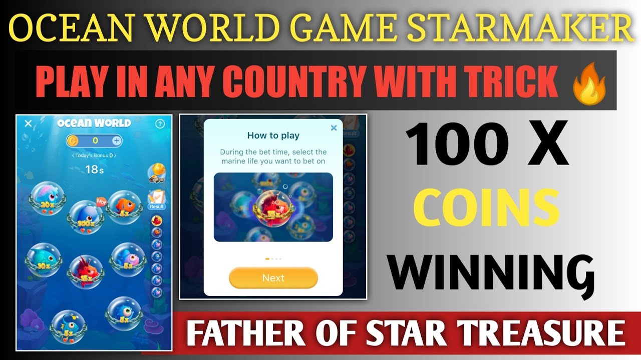 starmaker new ocean world game in any country trick | win 100 X gold ...