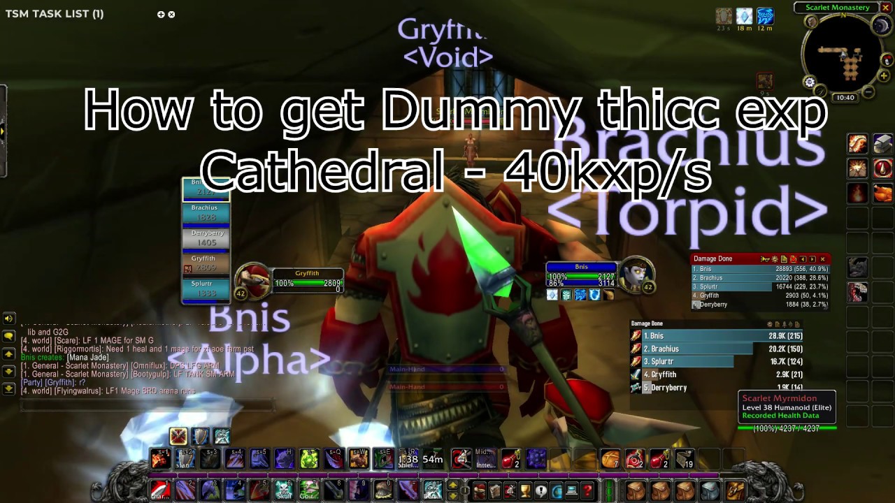 Wow Classic Sm Cathedral Fastest Exp Farm Youtube