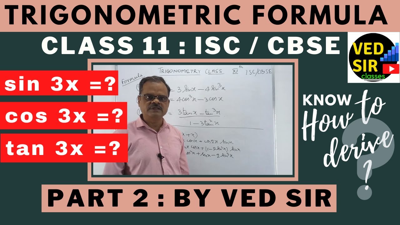 Trigonometry Formulas | Part - 2 | Class 11th - ISC | CBSE | With ...