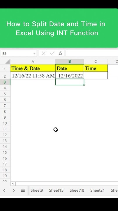 How to Split Date and Time in Excel Using INT Function | Excel Tips and Tricks #shorts - YouTube