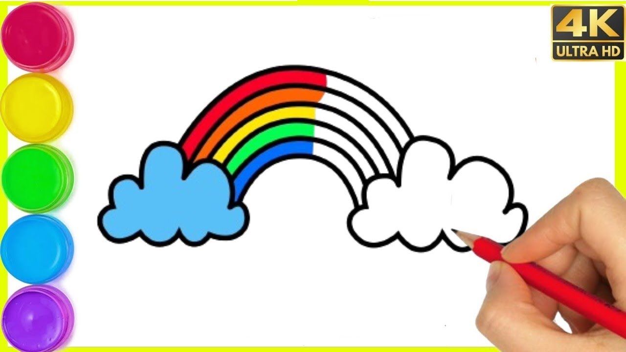 Rainbow🌈 Drawing Painting and Coloring For Kids And Toddlers, Easy ...