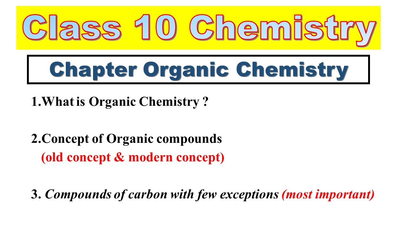 Class 10 Chemistry What is Organic Chemistry | Organic Compounds ...