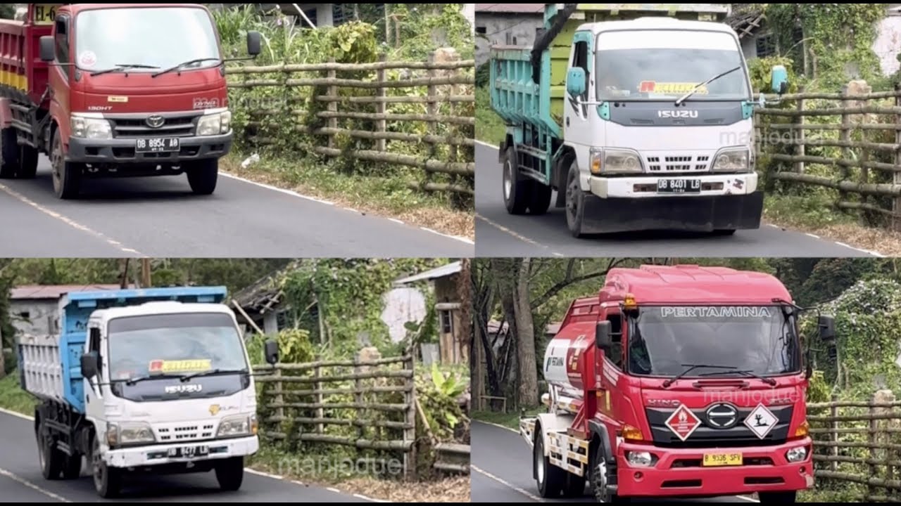 Kumpulan Mobil Truk Oleng Besar Menuruni Bukit 🚚 large rolling trucks ...