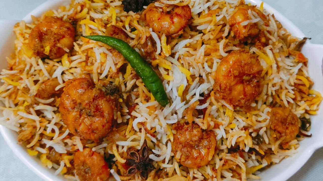 Prawns Biryani Recipe | Yummy Shrimp Briyani Recipe | Jhinga Briyani ...