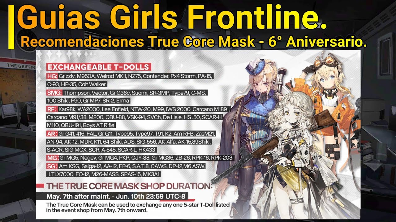 Recomendaciones True Core Mask ~ 6° Aniversario GFL. - YouTube
