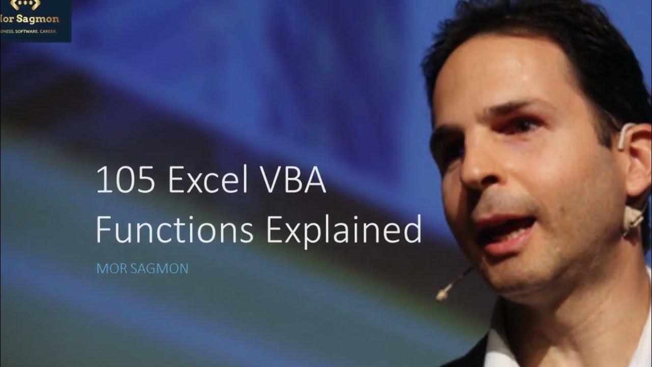 105 Excel Vba Functions Explained About The Course Youtube