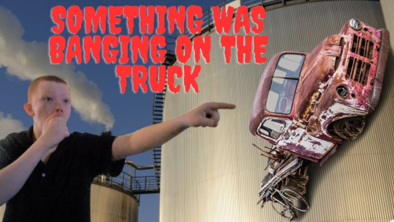 haunted fuel tower with abandoned trucks - YouTube