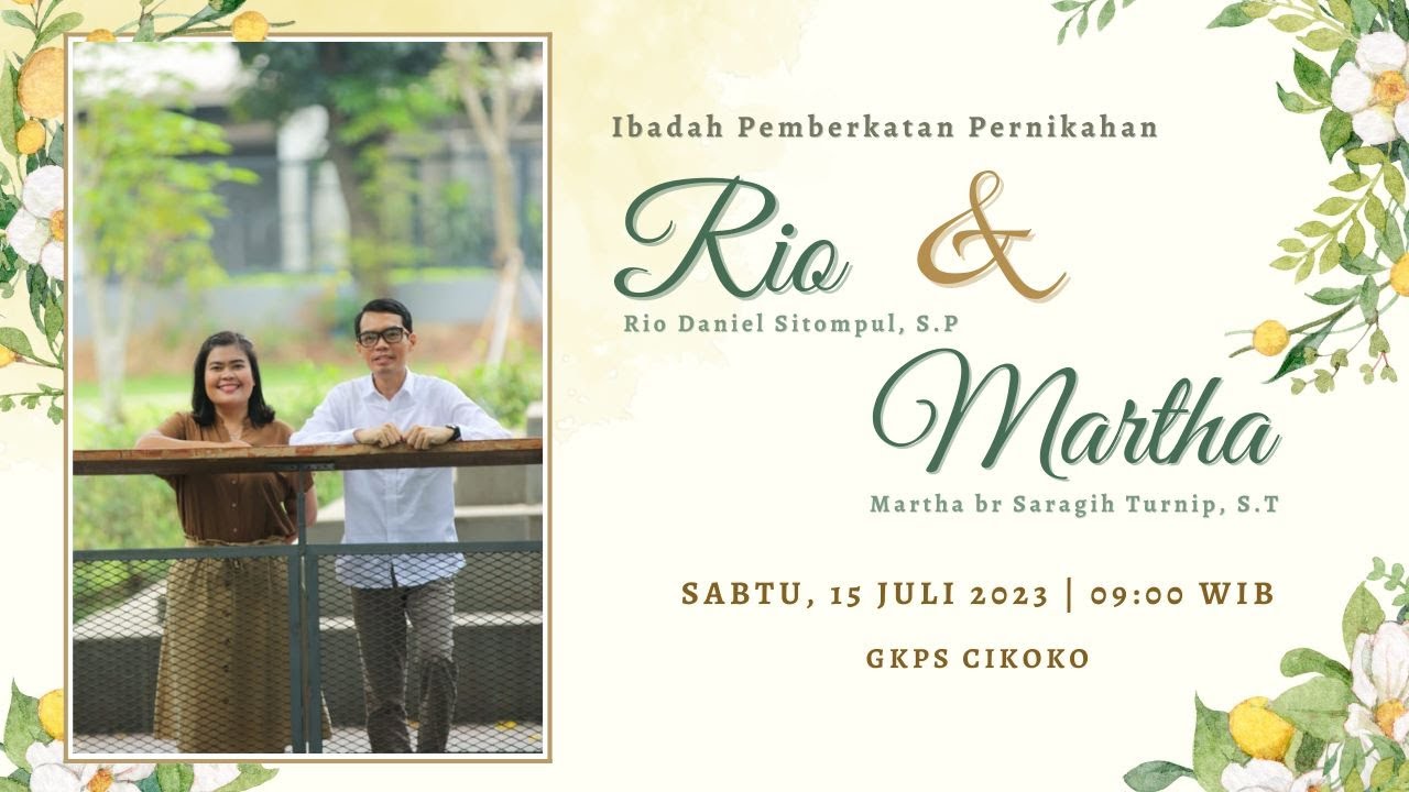 (LIVE) Ibadah Pemberkatan Pernikahan Rio Daniel Sitompul & Martha ...