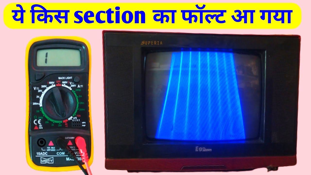 How to repair display problem in crt tv//Horizontal yoke coil fault ...