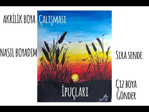 Akrilik Boyaya Yeni Başlayanlar için Manzara Resim Çalışması - Boya ve Fırça Dans ediyor