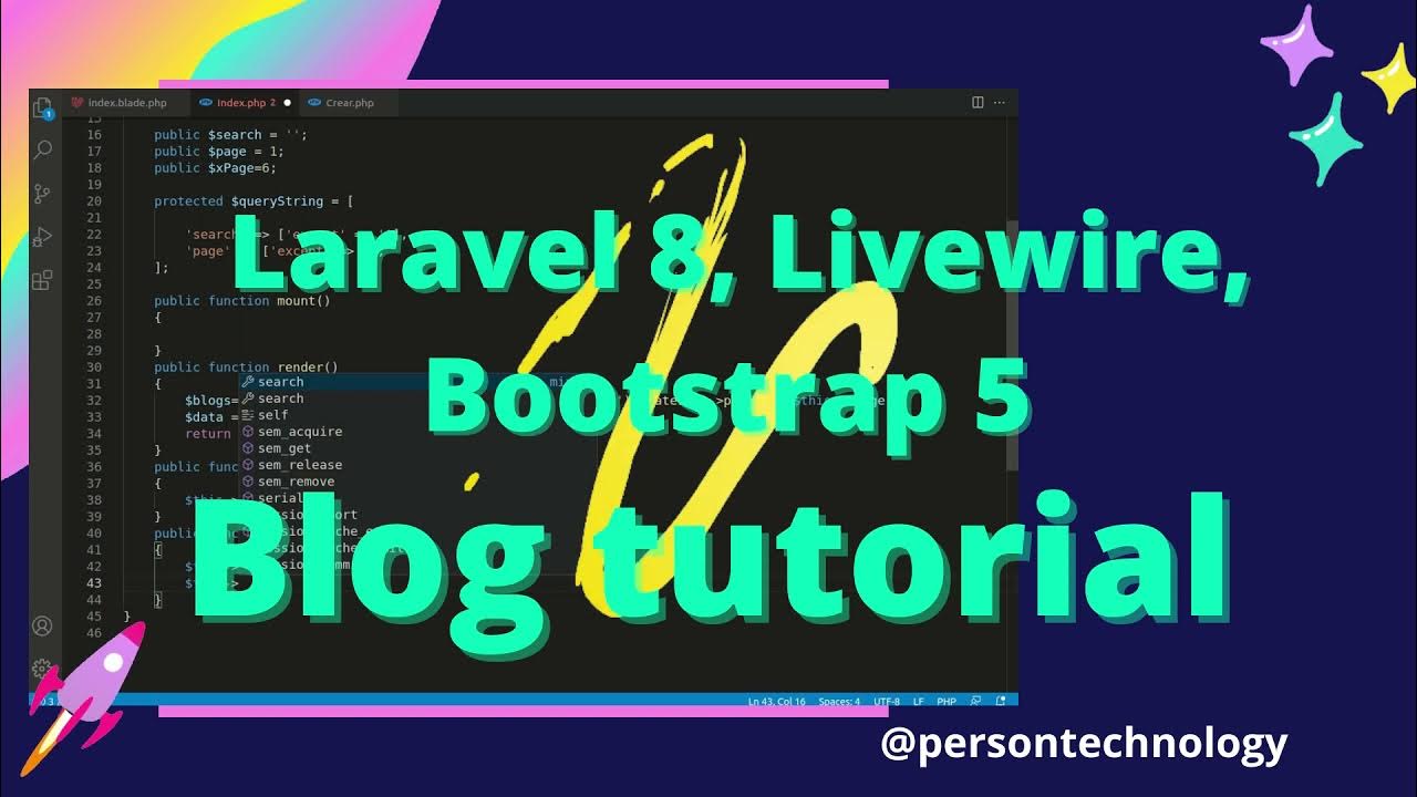 INTROCUCCIÓN - LARAVEL 8, LIVEWIRE, BOOTSTRAP 5, BLOG TUTORIAL - YouTube
