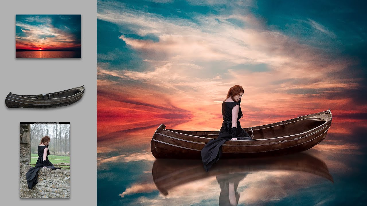 Photoshop Tutorial; How to Create a Sky Reflection | Boat Manipulation ...