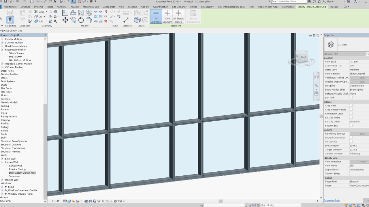 03-03 Editing curtain wall grids-Stick - YouTube