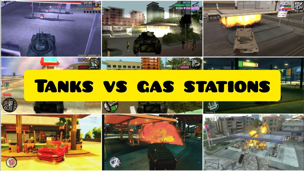 Evolution of Tanks vs Gas Stations in GTA - YouTube
