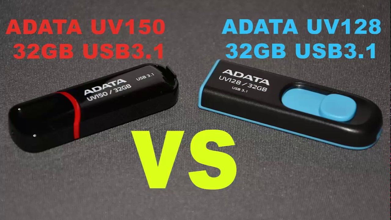 Adata UV150 vs Adata UV128 - Test (USB 3.1, 32GB) - YouTube