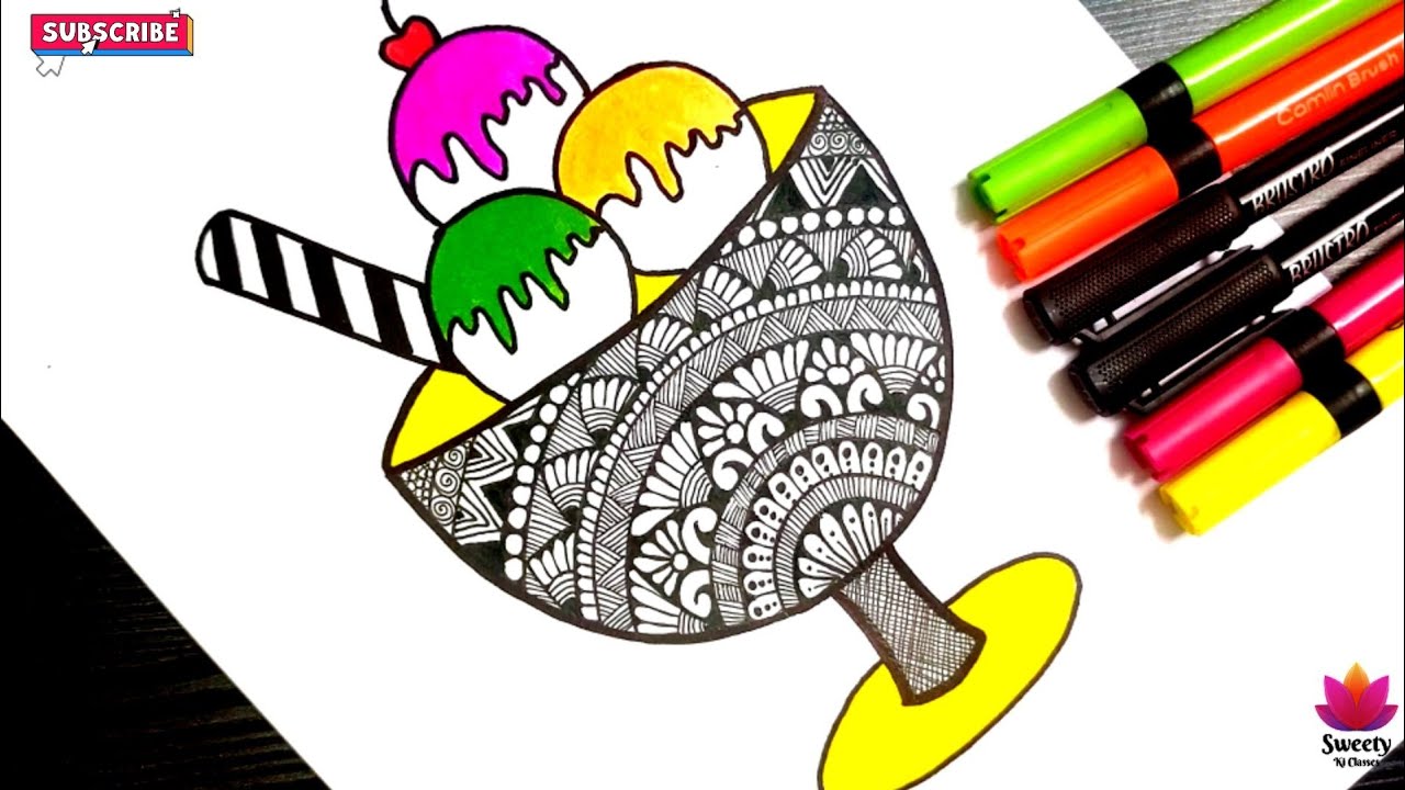 Ice-cream Mandala Art | मंडाला आर्ट बनाना सीखें - YouTube