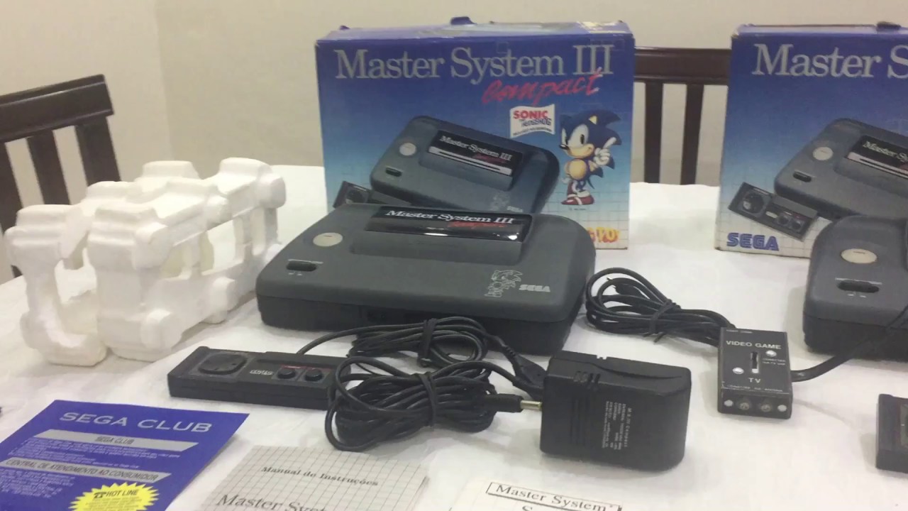 Master System 3 sonic com fonte externa com caixa da versão com fonte ...