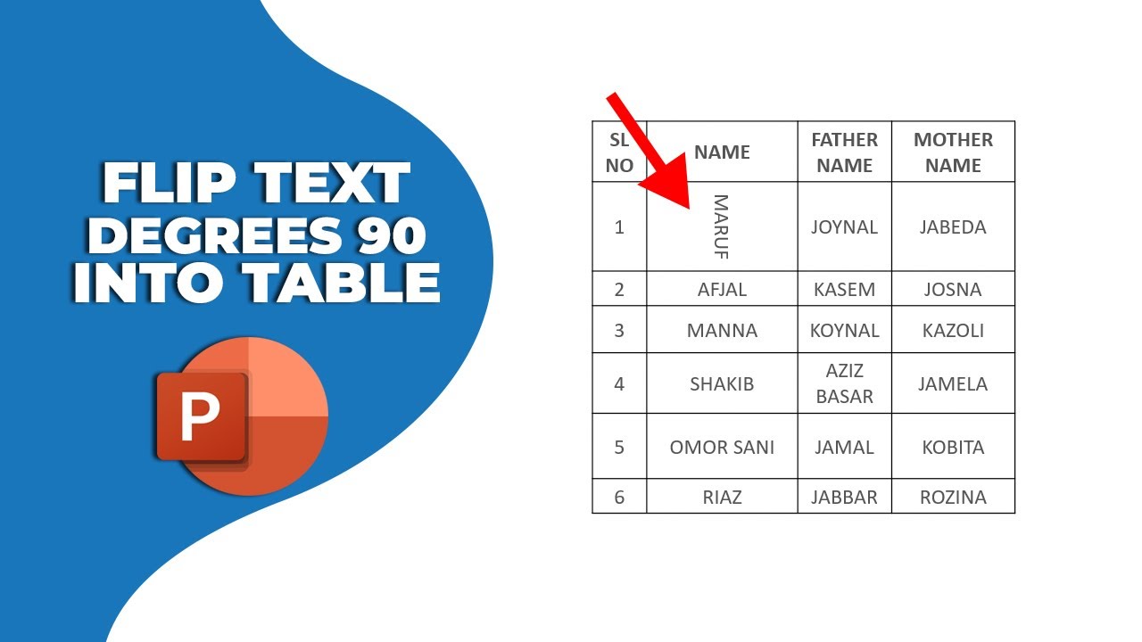 How To Flip Text 90 Degrees In PowerPoint Table YouTube How To Flip Text 90 Degrees In PowerPoint Table YouTube