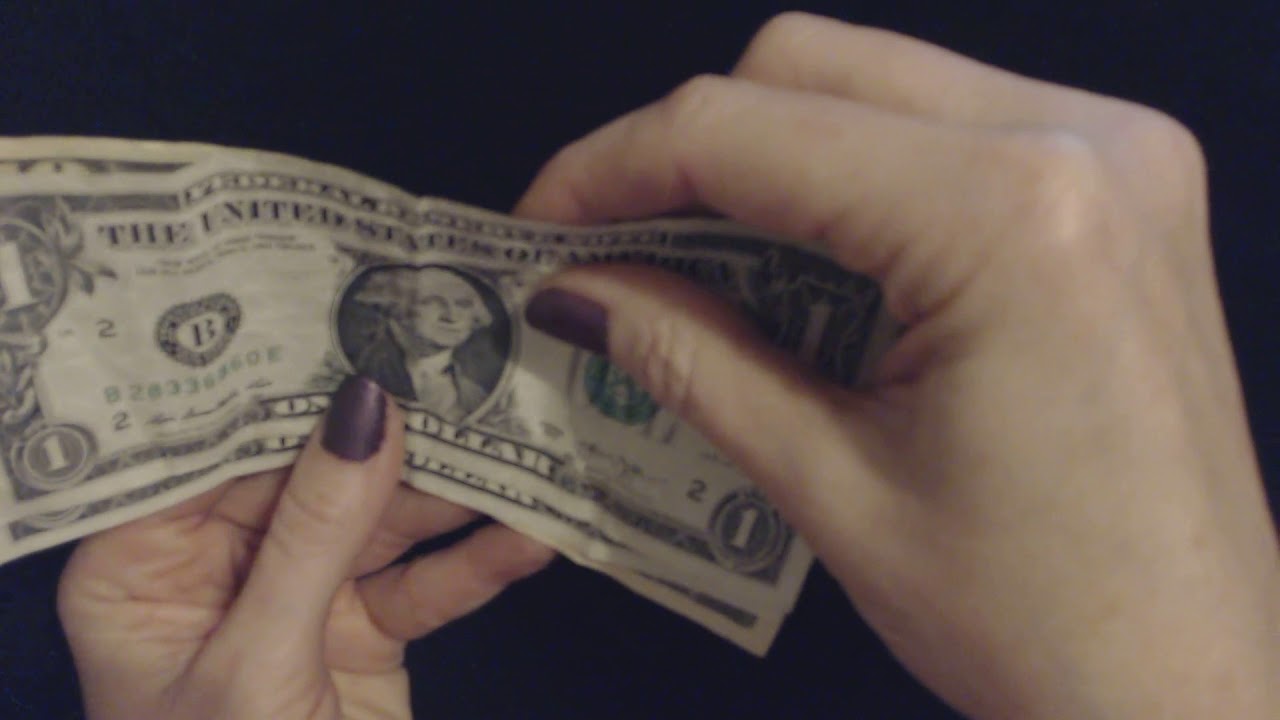 $12 ASMR ~ Stiff Paper Bill Crinkling & Crackling / Shuffling (Whisper ...