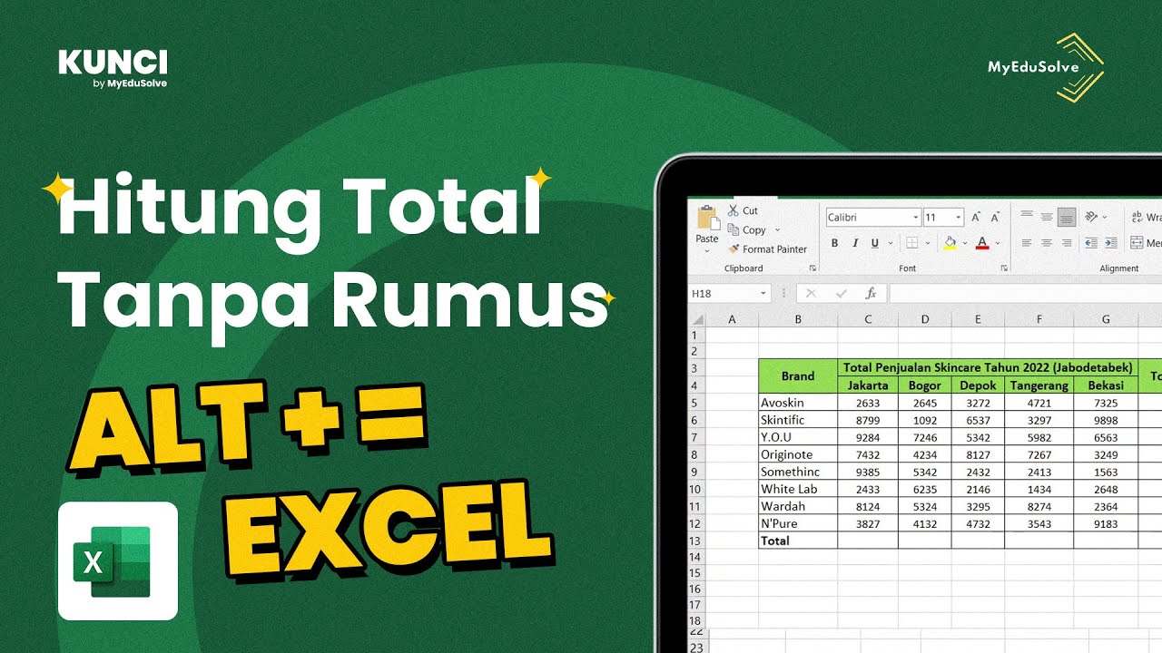 Tutorial Hitung Total Tanpa Rumus di Microsoft Excel - Kunci by ...