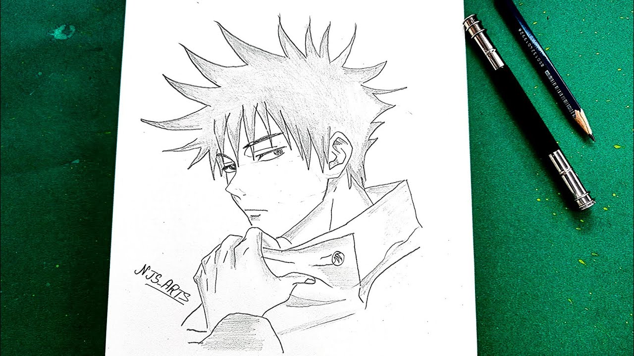 how to draw Megumi Fushiguro Drawing | Jujutsu Kaisen Fan Art" | easy ...
