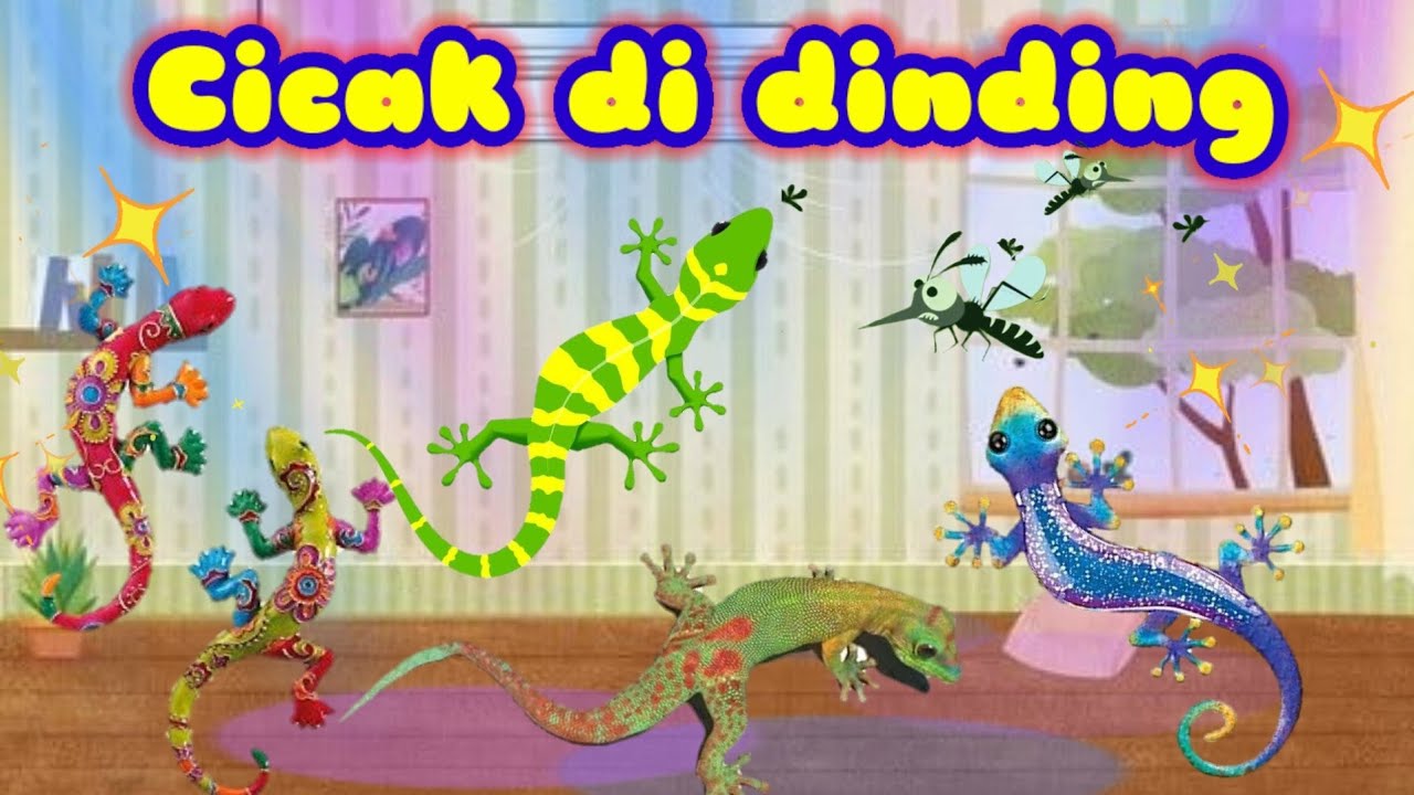 CICAK CICAK DI DINDING | Cicak warna warni | Lagu Anak Indonesia ...