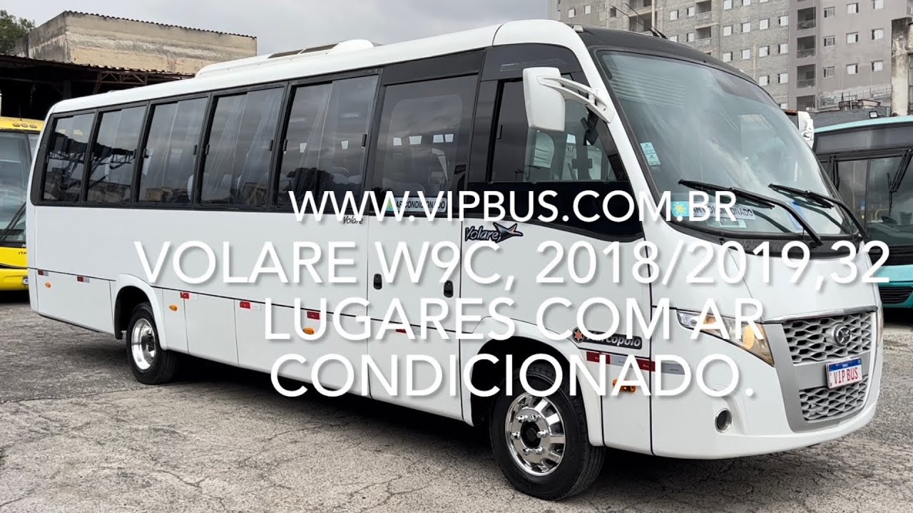 Micro ônibus rodoviário, Volare W9C, 2018/2019, ar condicionado e 32 ...