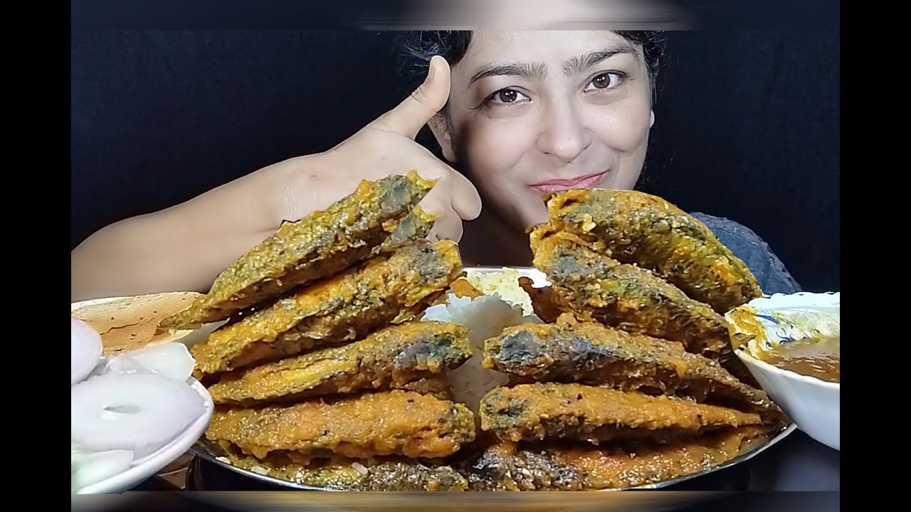 Massive Fish curry with rice eating | Eating 10 pieces big size fish ...