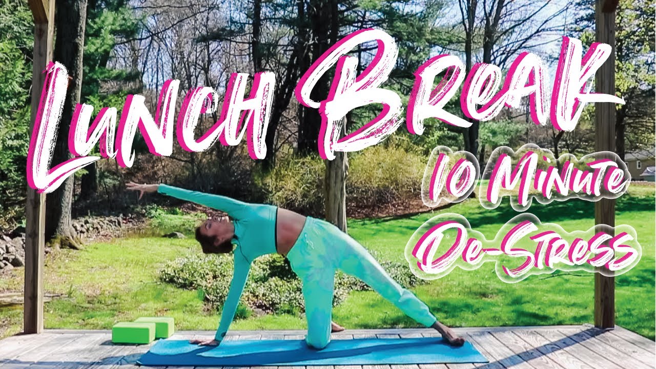 10 Min Yoga | Lunch Break | DE-STRESS - YouTube