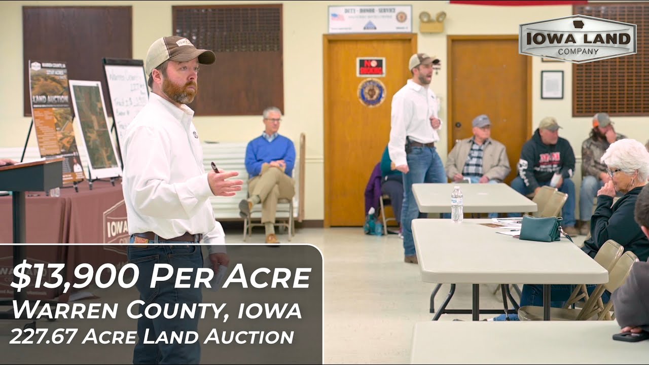 $13,900 Per Acre Warren County, Iowa 227.67 Choice Land Auction - YouTube
