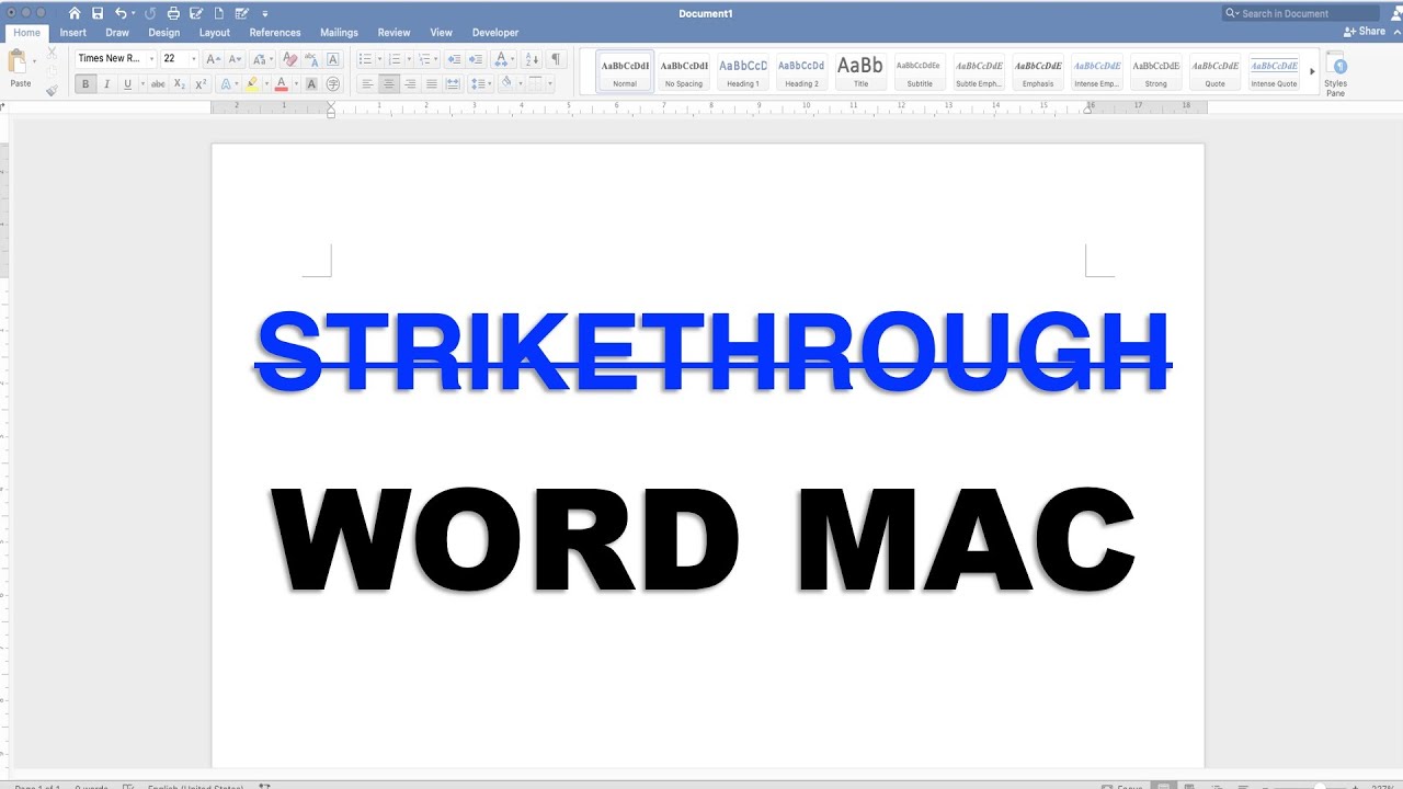 How To Strikethrough In Word On MAC - YouTube