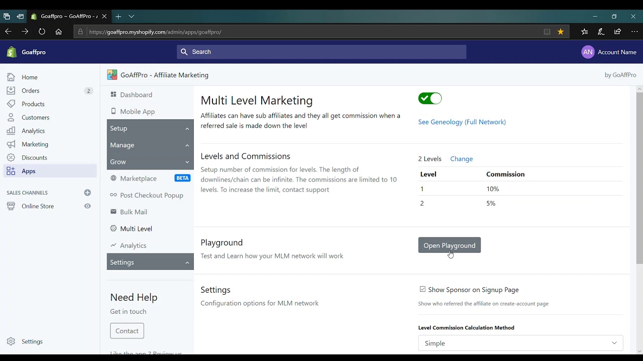 Test Multi-Level Network in Playground | How-to | GoAffPro - YouTube
