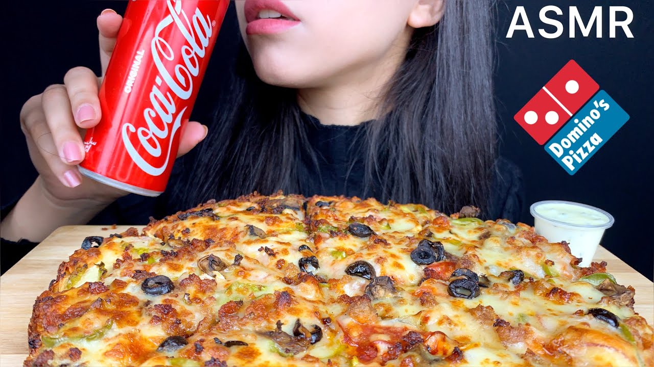 ASMR Domino's pizza *Extravaganzza | Mukbang (Eating Sounds) - YouTube