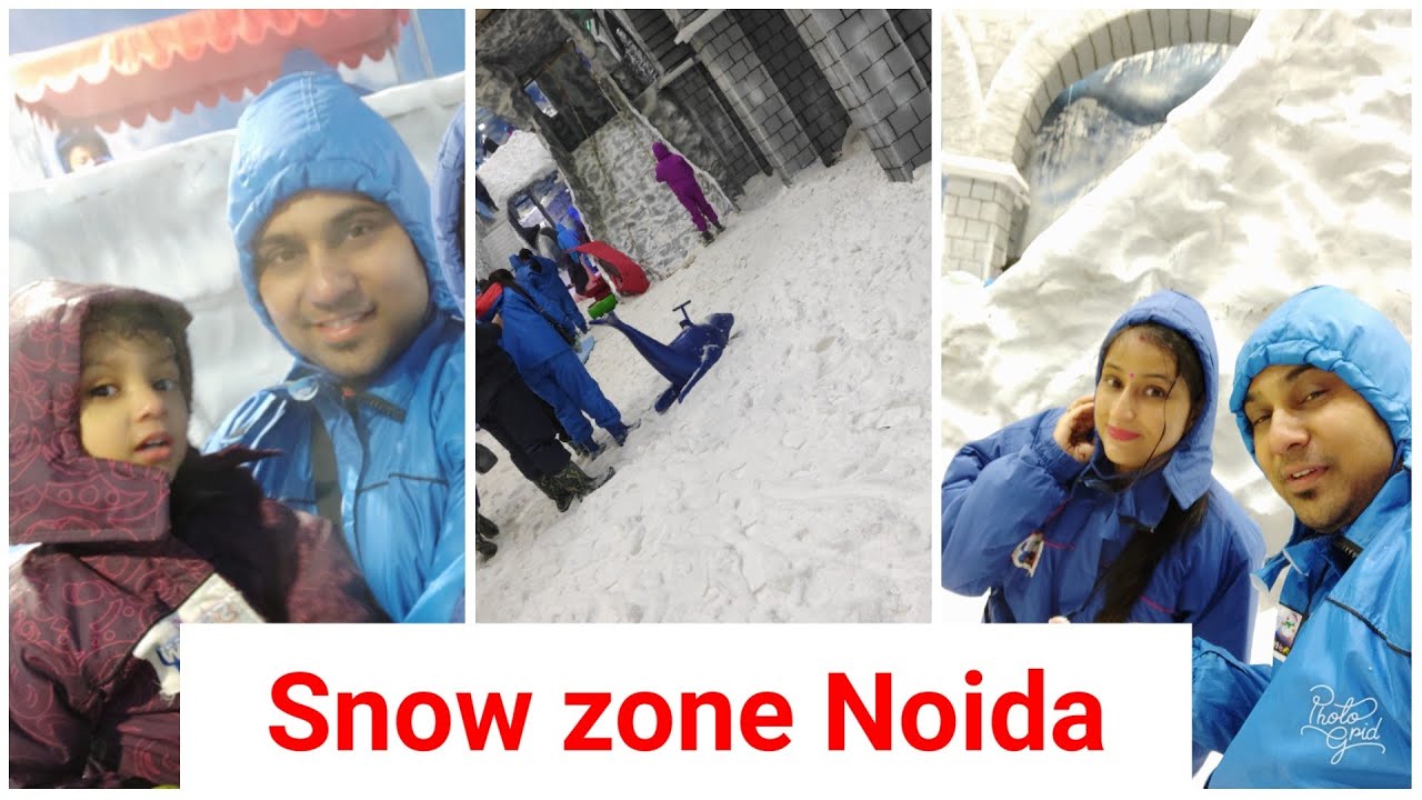 Snow World Noida|| Full of snow at -12℃ temp..Manali jesa snowfall ...