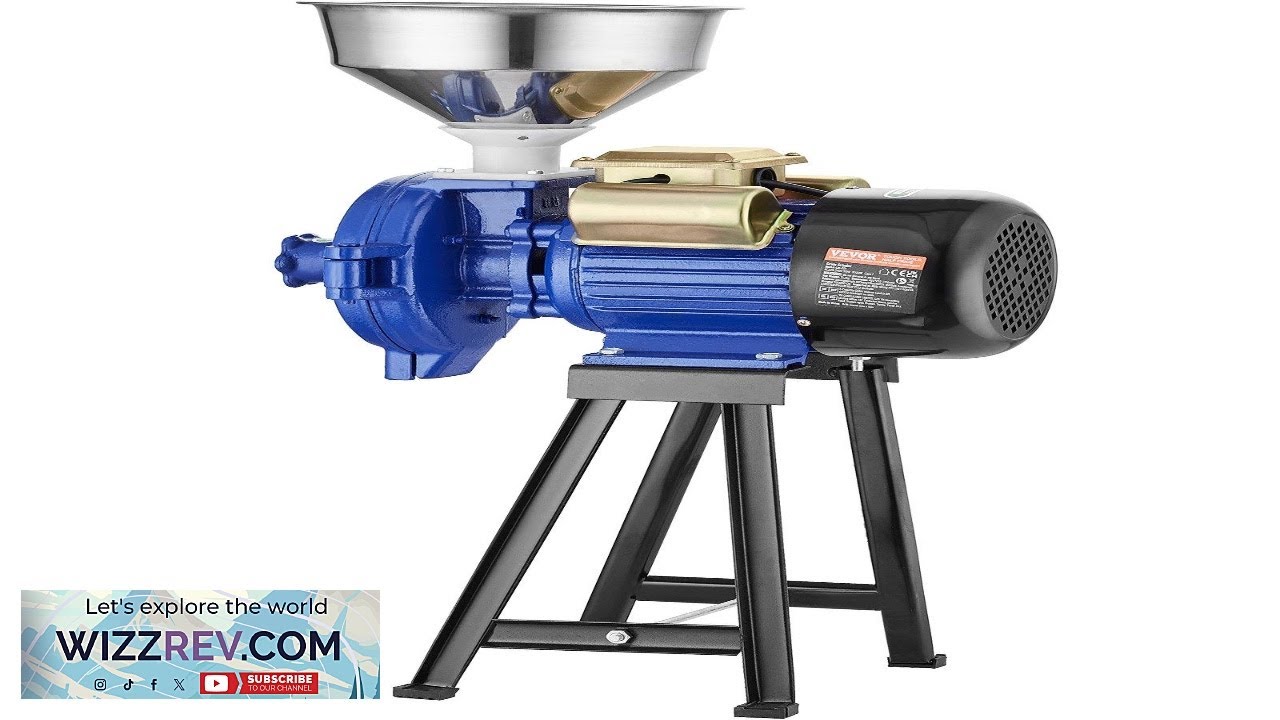 VEVOR Electric Grain Mill Grinder 3000W Spice Grinders Commercial Corn ...