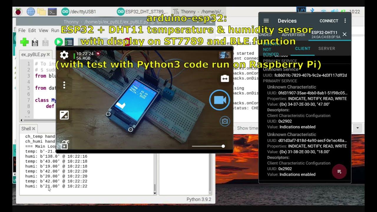 ESP32 + DHT11 temperature & humidity sensor with display on ST7789 and ...