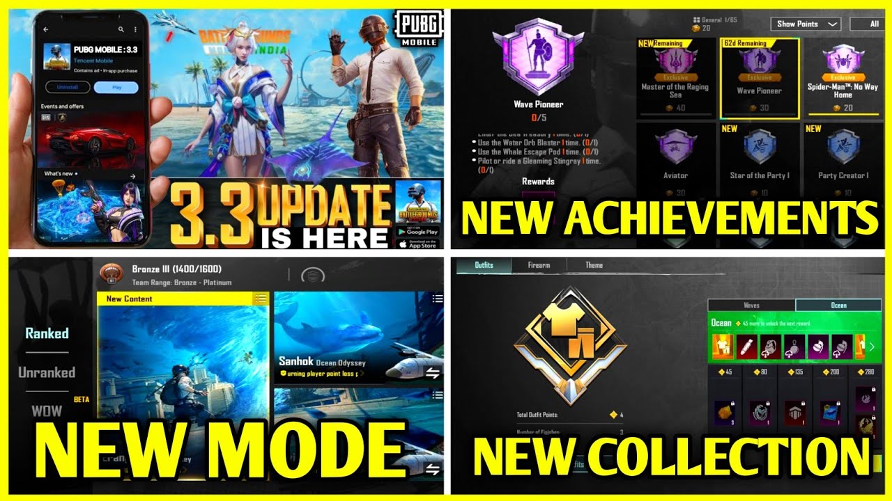 PUBG MOBILE 3.3 UPDATE IS HERE😍 | ALL NEW EVENTS | NEW COLLECTION ...